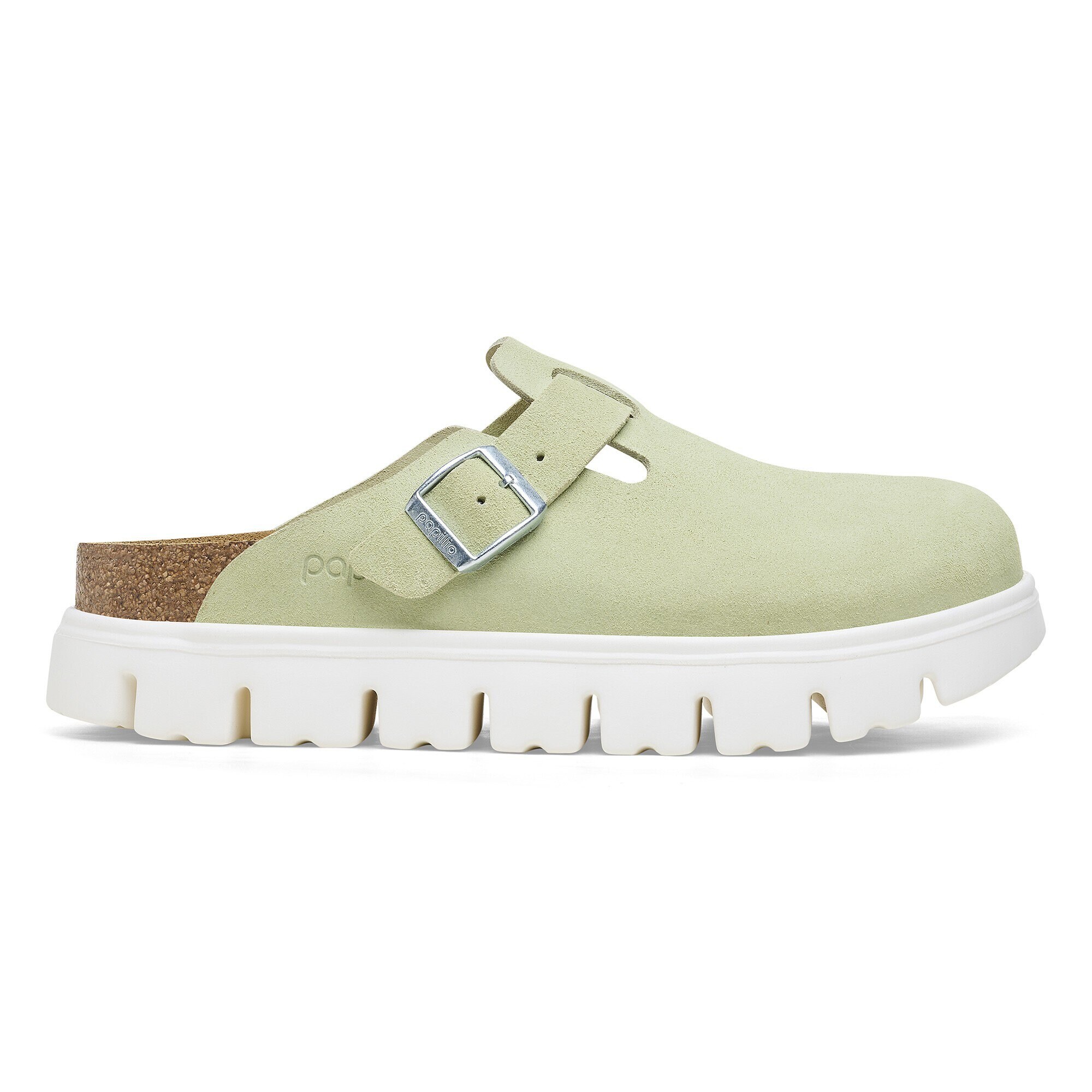 Boston Chunky Suede Leather Faded Lime | BIRKENSTOCK