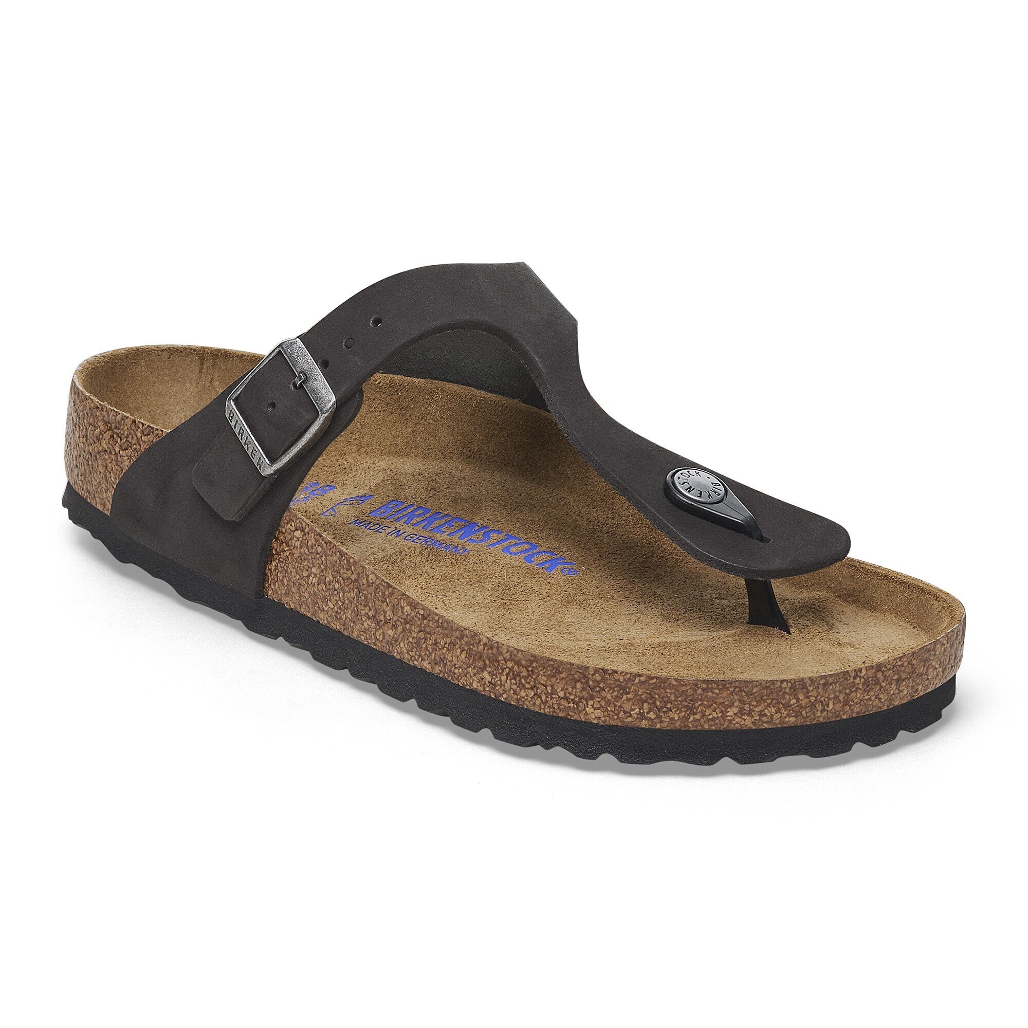 Gizeh Soft Footbed Nubuk Leather Black | BIRKENSTOCK
