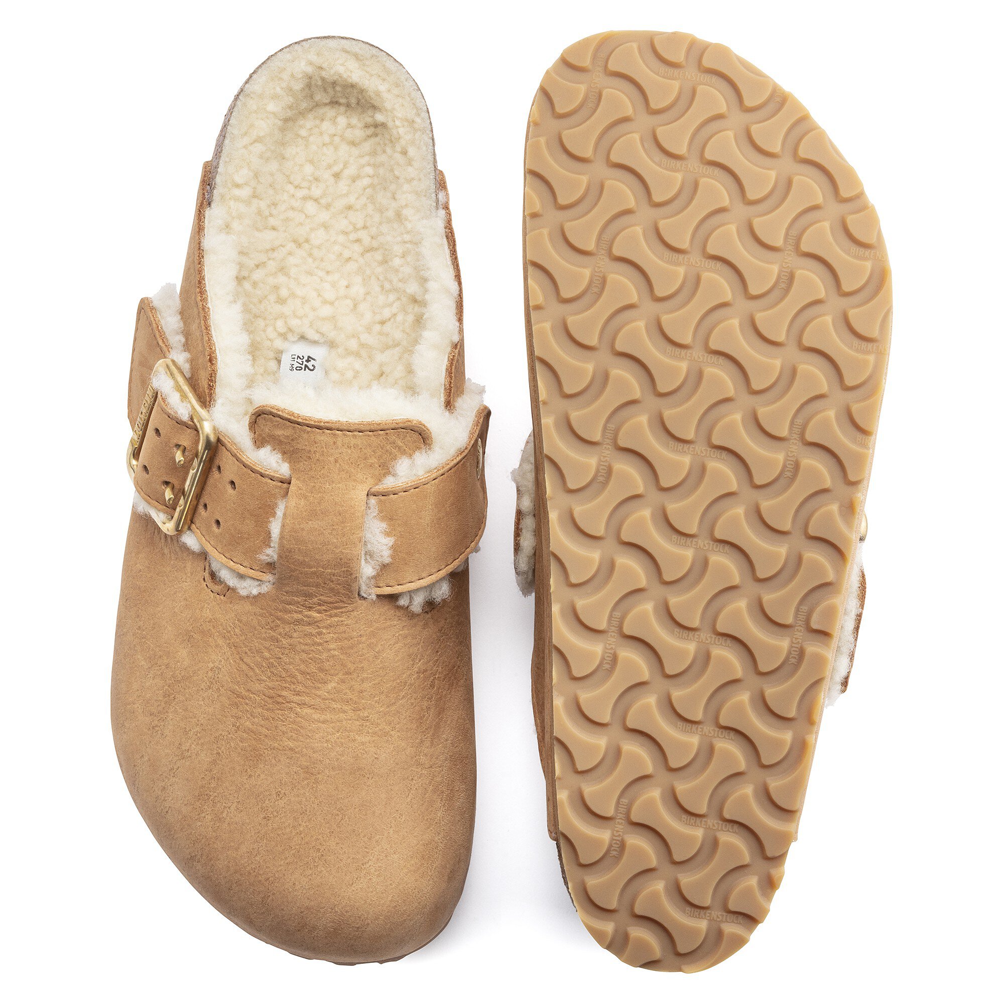 Boston Bold Shearling Nubuck Leather Cognac | BIRKENSTOCK
