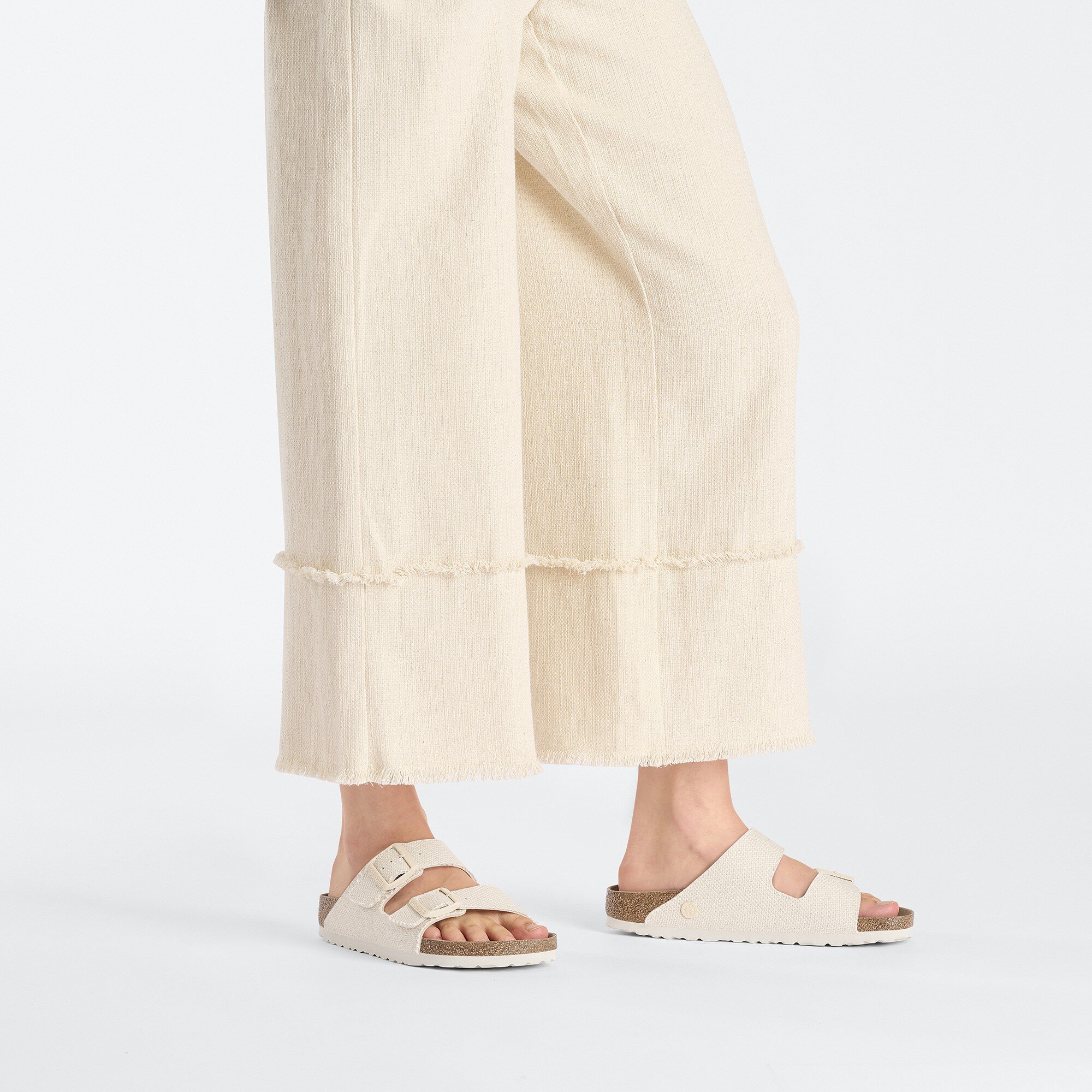 Arizona Rivet Logo Textile Vegan Canvas Eggshell | BIRKENSTOCK