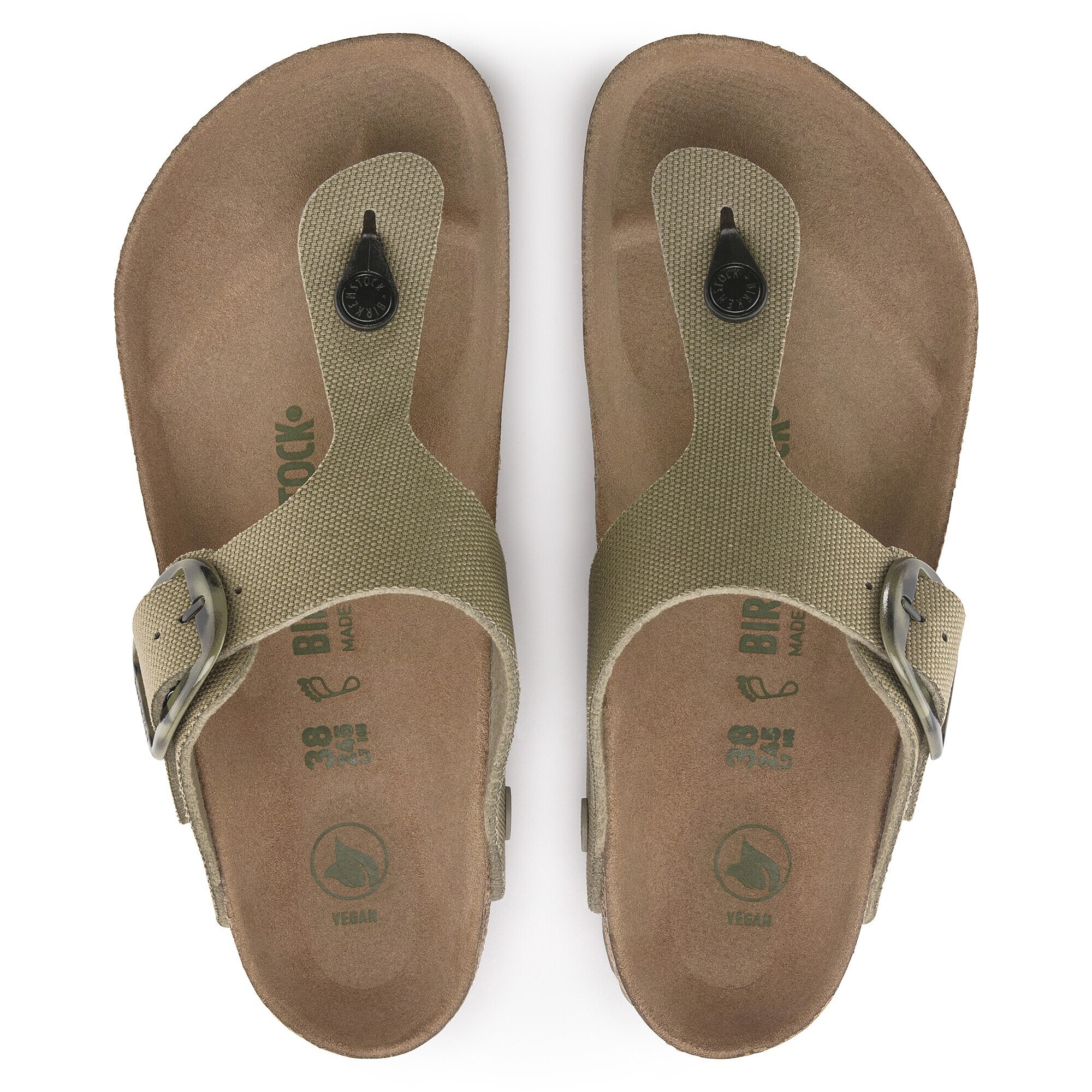 Gizeh Vegan Big Buckle Textile Faded Khaki | BIRKENSTOCK