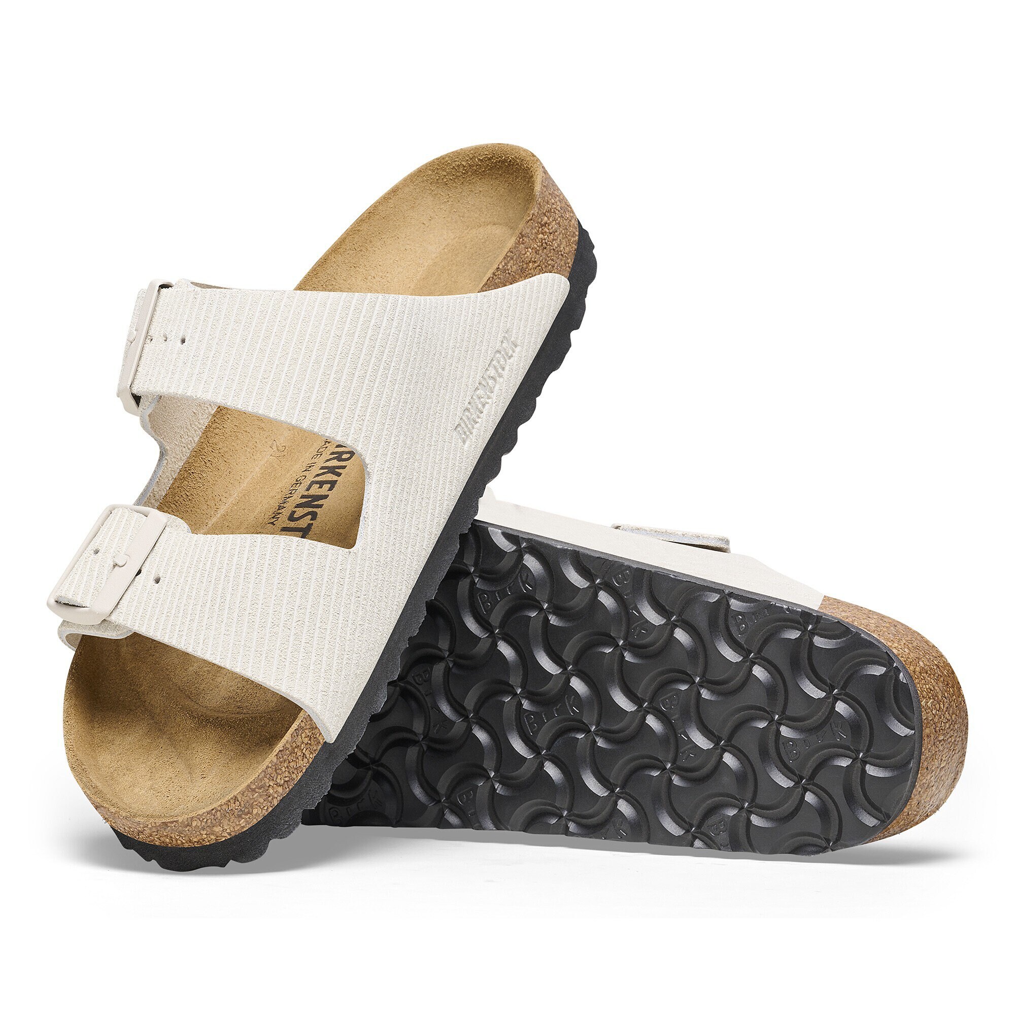 Arizona Suede Embossed Corduroy Antique White | BIRKENSTOCK